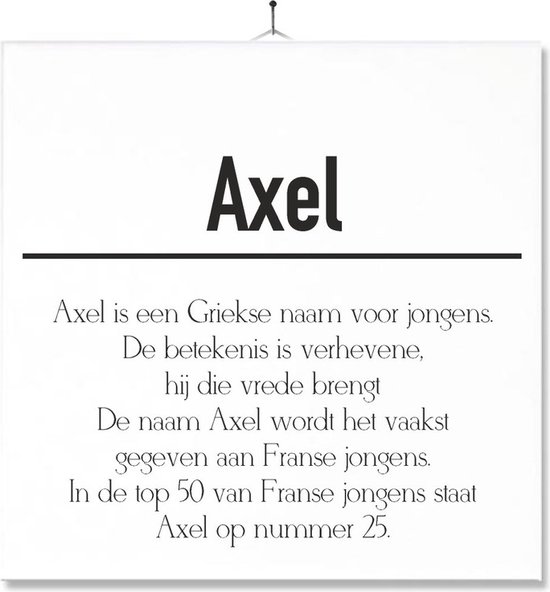 Tegel Met Opdruk | Betekenis | Kado | Cadeau | Met Naam - Axel | bol