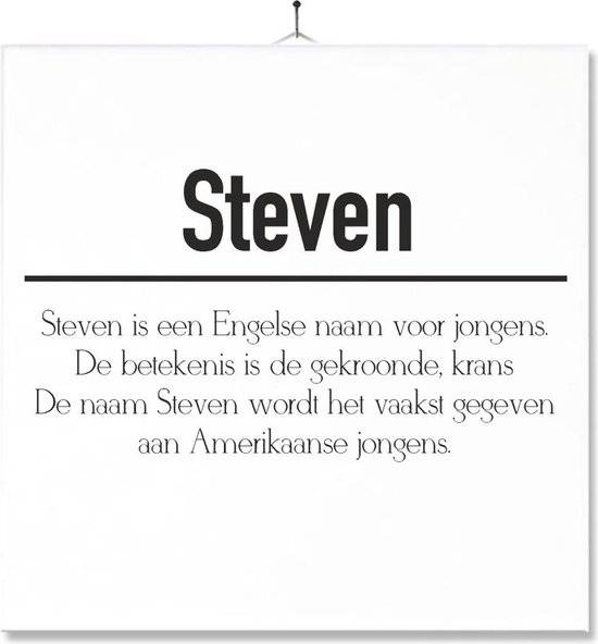 Tegel Met Opdruk | Betekenis | Kado | Cadeau | Met Naam - Steven | bol.com