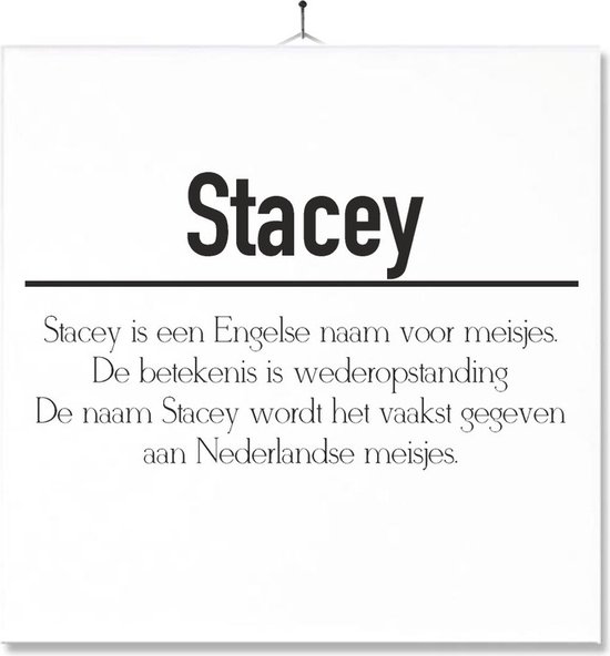 Tegel Met Opdruk | Betekenis | Kado | Cadeau | Met Naam - Stacey | bol.com