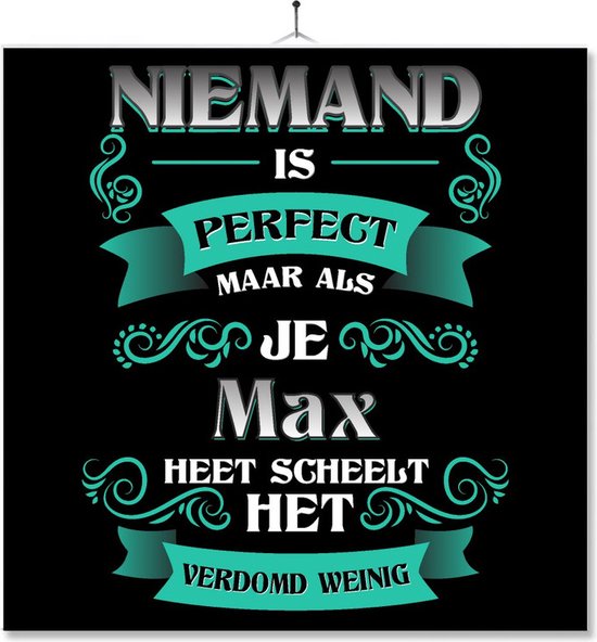 Tegel Met Opdruk | Kado | Cadeau | Niemand Is Perfect Maar Als Je Max Heet Scheelt Het... | bol