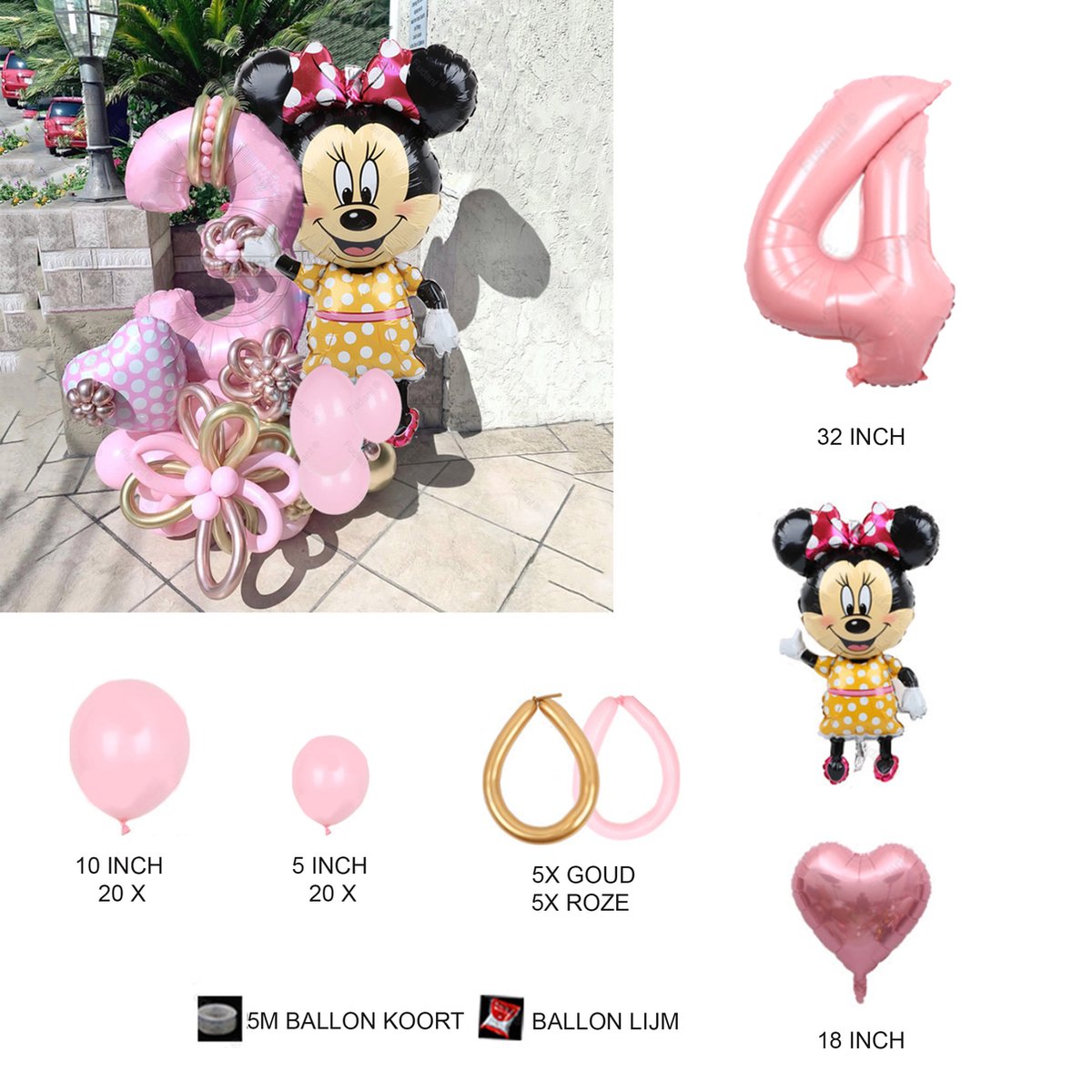 Minnie Mouse Feest Pakket - Kant en Klare Set Minnie Mouse Set - Minnie ...