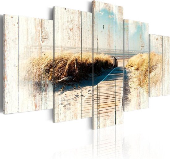 Schilderij - Herinnering aan de zomer, Noordzee, 5 luik | bol.com