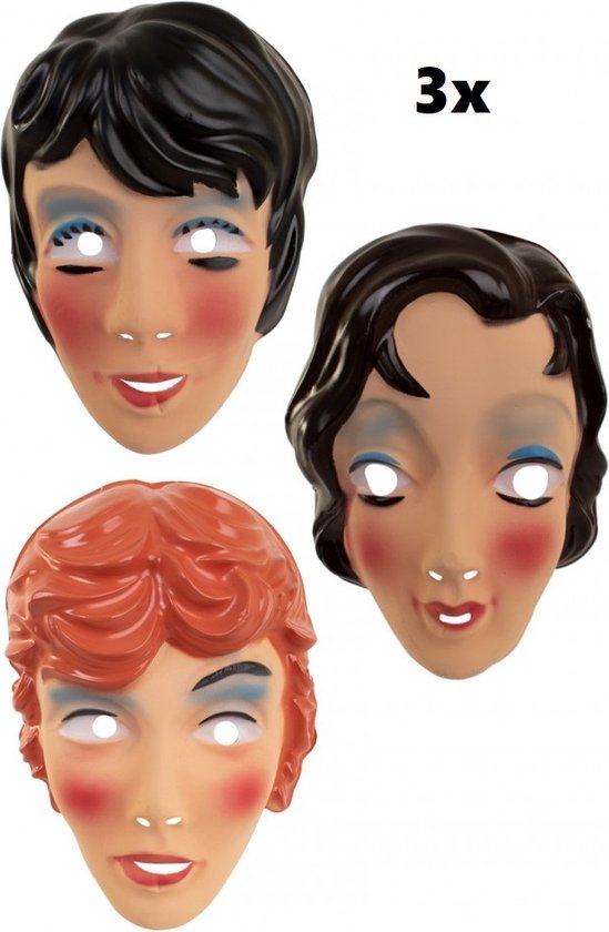 3x Masker vrouwen assortie - Maskers party thema feest festival ...