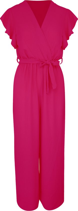 Ruffel Jumpsuit Fuchsia | bol.com