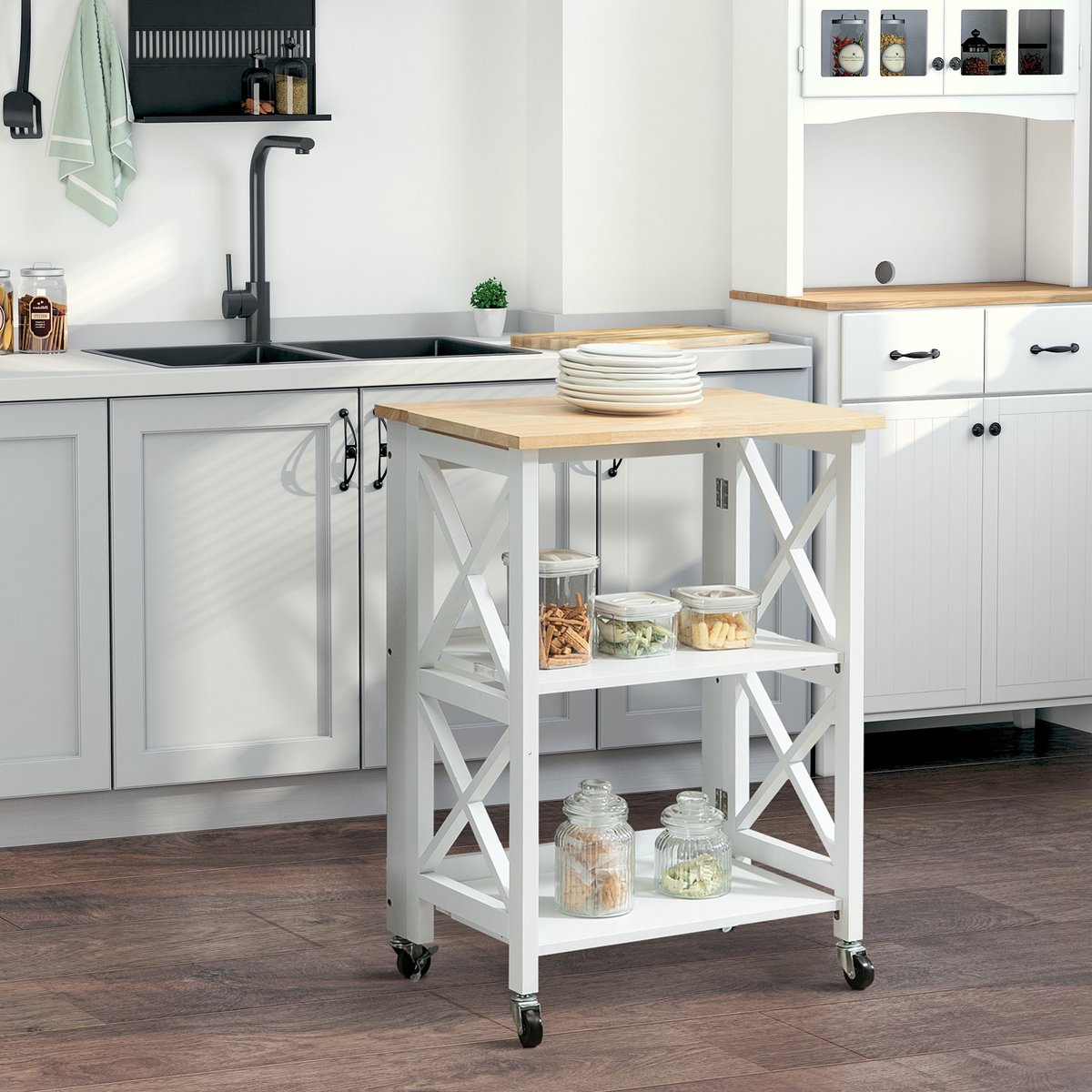 HOMCOM Keukentrolley met wielen 801-183 | bol