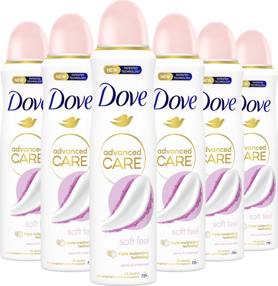 Dove Advanced Care Soft Feel Anti-Transpirant Deodorant Spray - 6 x 150 ml -... | bol.com