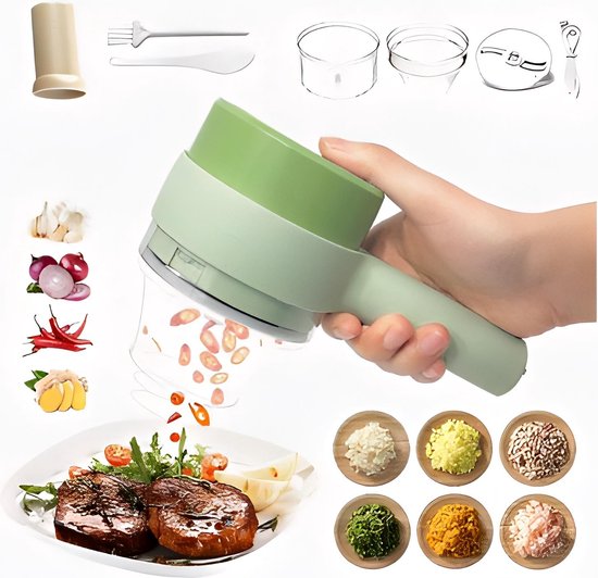 WT.G Elektrische Groente Snijder – Multifunctionele Snijder - 4 in 1 ...