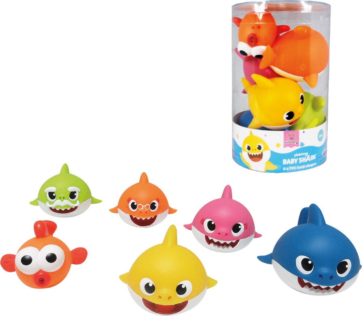 Baby Shark 6 zachte pvc badeendjes | bol.com