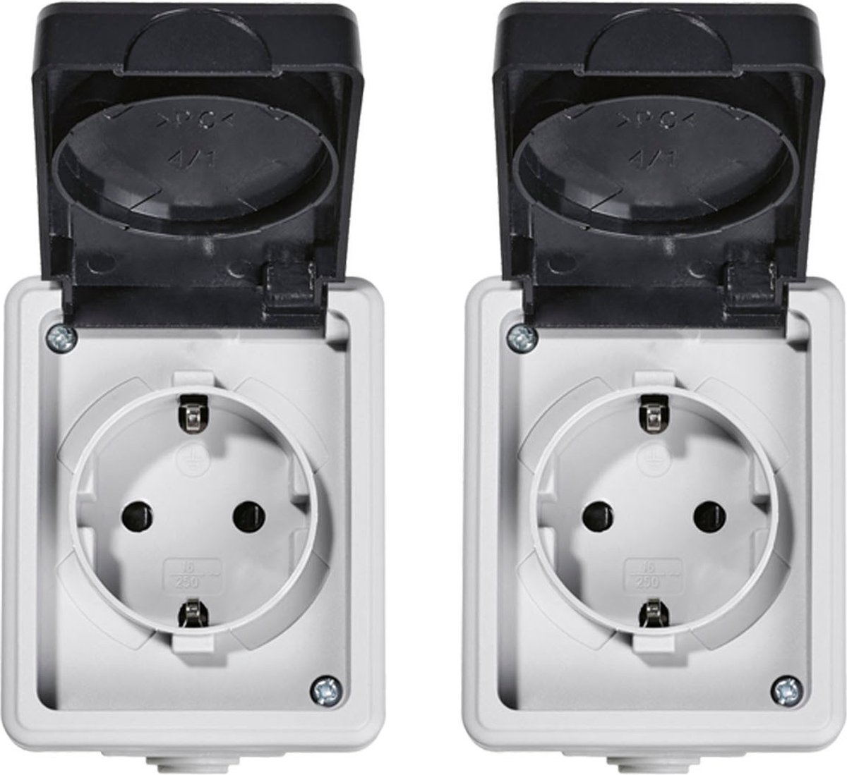 PARKSIDE Enkel Stopcontact set van 2 - Buiten Stopcontact - IP54 ...