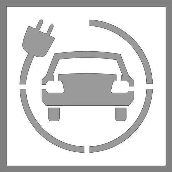 Sjabloon elektrisch laden auto 400 x 400 mm | bol.com