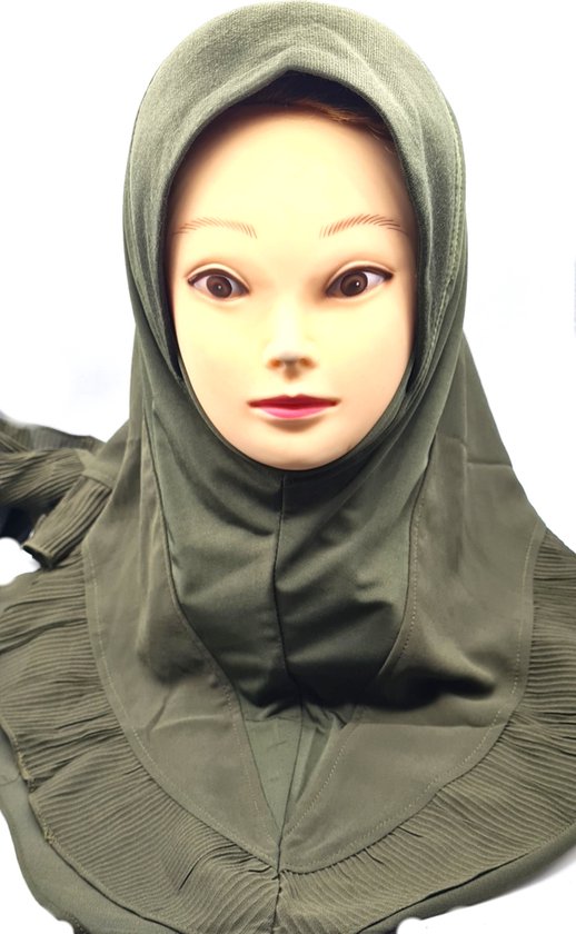 Legeregroen hoofddoek, hijab, instant hijab, instant scarf ...