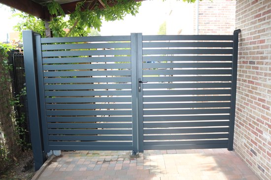 PROCIDA dubbele poort ALU (incl. slot) H1800 x L2x1475mm antraciet | bol
