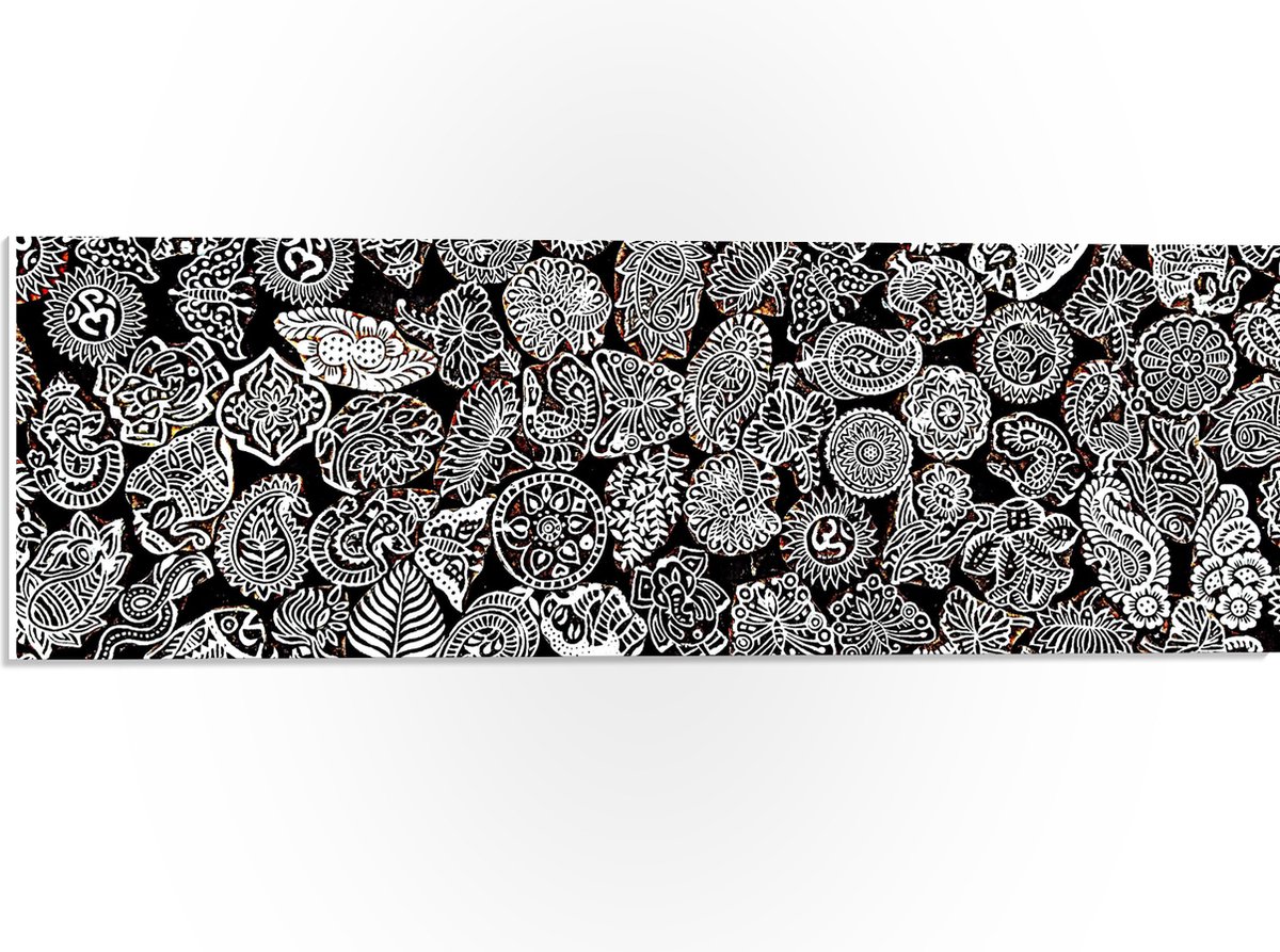 PVC Schuimplaat- Vormpjes en Symbolen in het Zwart- Wit - 60x20 cm Foto ...