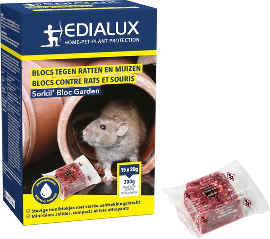 Edialux Sorkil Bloc Garden 300gram - Gif tegen ratten en muizen ...