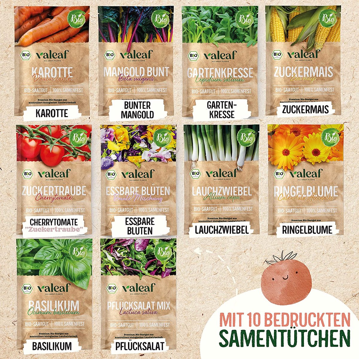 Biologische kweekset voor kinderen, kweekweekset met 10 soorten ...