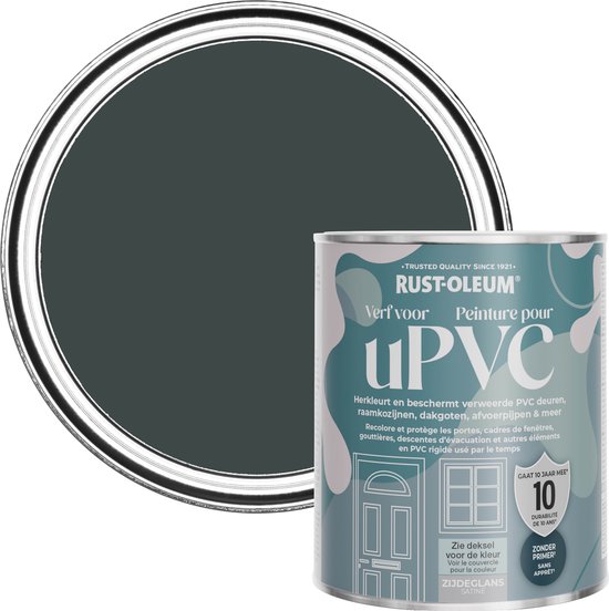 Rust-Oleum Zwart Zijdeglans Verf voor PVC - Zwart Zand 750 ml | bol
