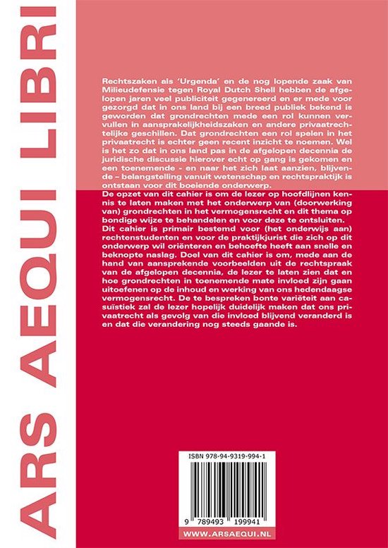 Ars Aequi Cahiers - Privaatrecht - Grondrechten in het vermogensrecht ...