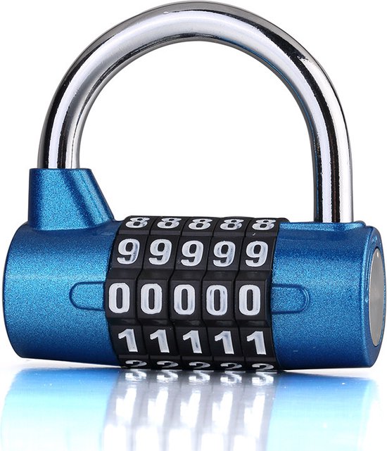 Hangslot - Cijferslot - Hangcijferslot - Met Cijfercode - 65mm - Blauw ...