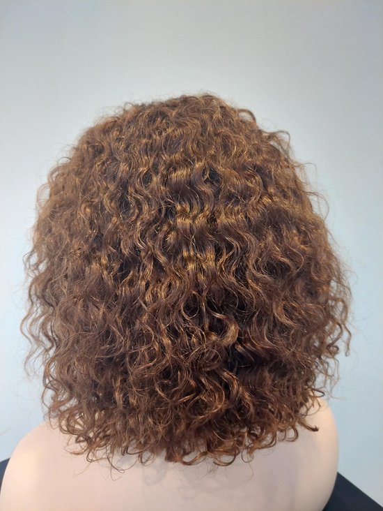 Wigs by Hairglow - 100% human curly hair - boblijn - copper | bol.com