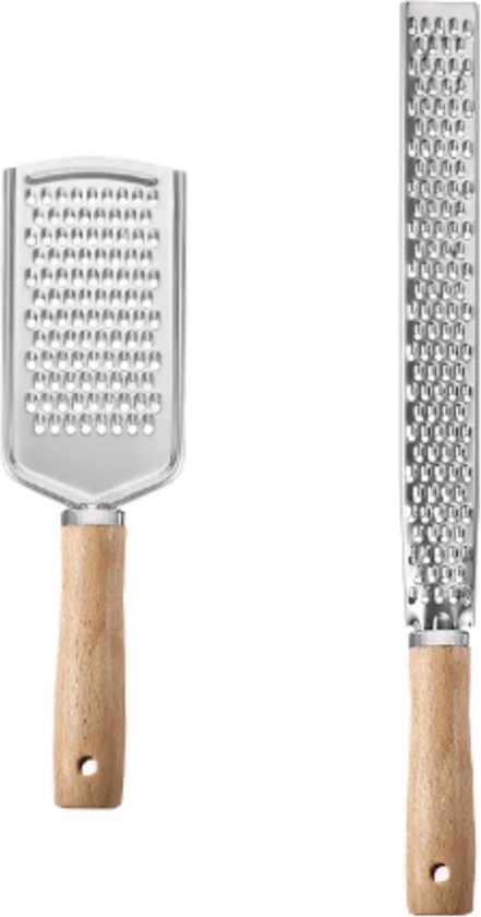 Rasp set - 2 stuks - Roestvrij staal - Hout | bol.com