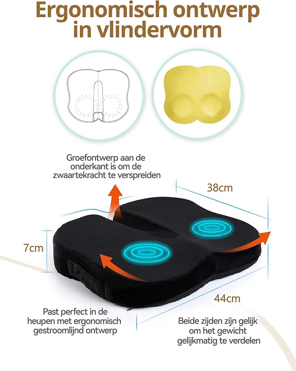 Zitkussen van Traagschuim, Zitkussen in Vlindervorm voor Urenlang ...