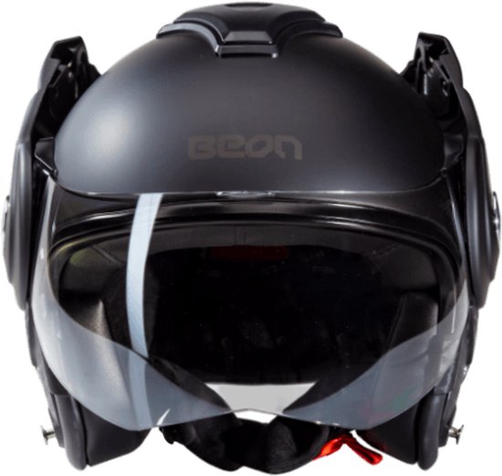 BEON B702 REVERSE Mat zwarte Systeemhelm - Brommerhelm - L | bol.com