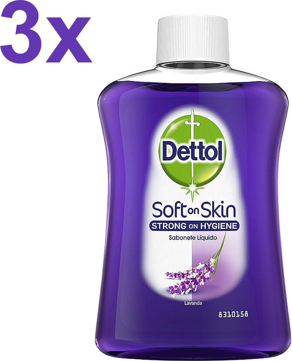 Dettol - Soft on Skin - Handzeep - Navulling - Lavendel - 3x 250ml | bol.com