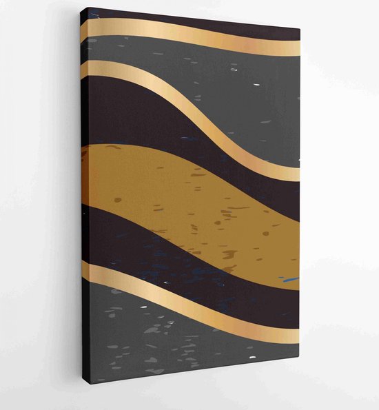 Luxury botanical golden Texture wall art vector set. Marble art design with abstract... | bol.com