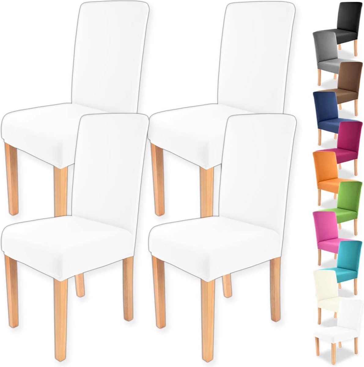 Housse de chaise extensible, pack économique, lot de 4, dossiers de ...