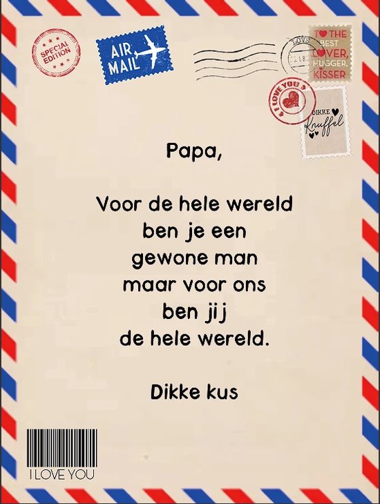 Post Deken - Sprei - Wikkeldoek- Plaid - voor vader - Vaderdag ...