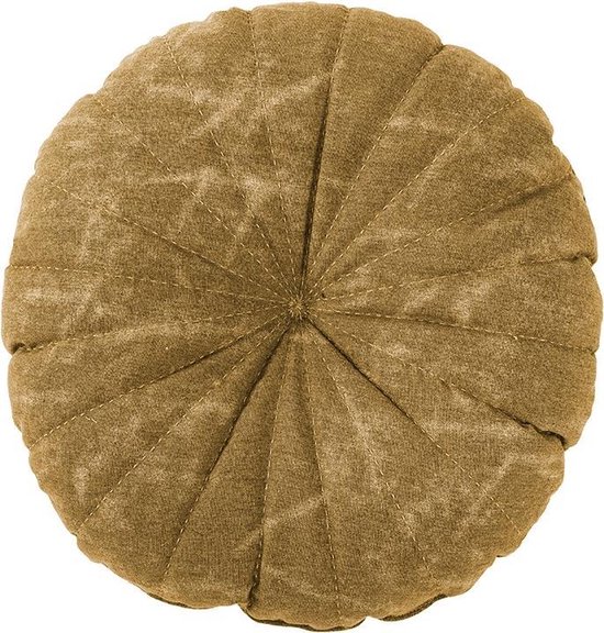 Tiseco Home Studio Sierkussen - Chester Rond - Camel - Default | bol