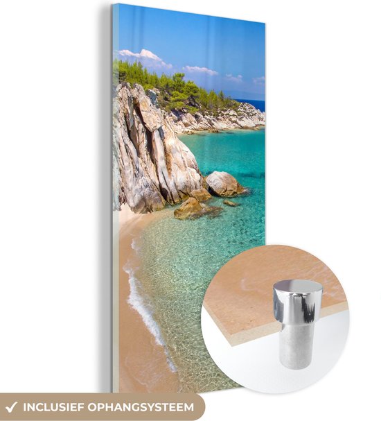 MuchoWow® Glasschilderij 60x120 cm - Schilderij acrylglas - Zee - Strand - Zomer -... | bol