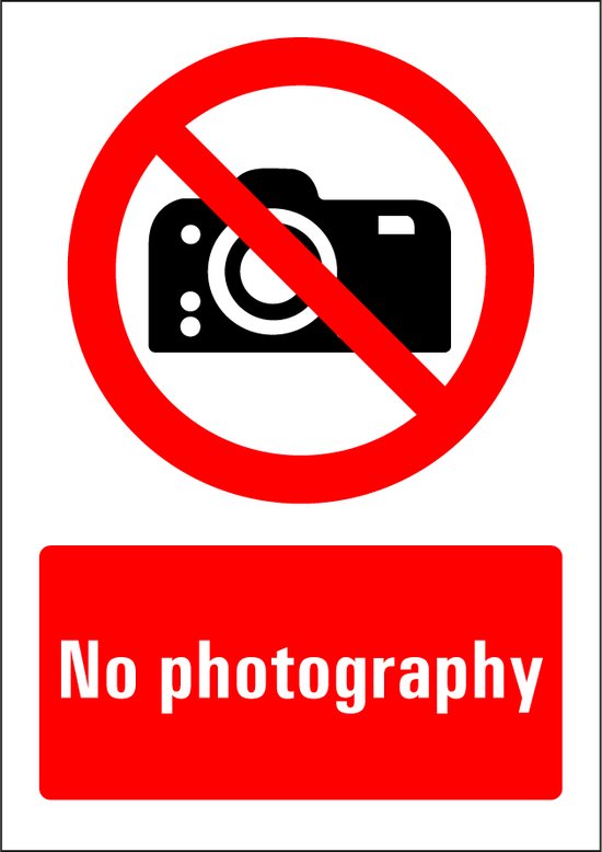 No photography sticker 148 x 210 mm | bol.com