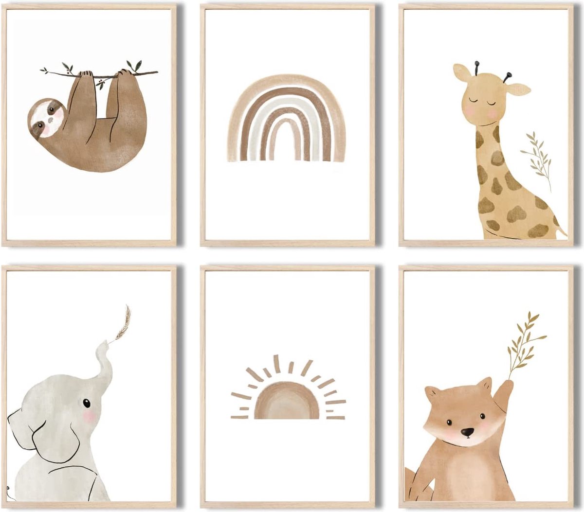 Poster kinderkamer | set van 6 DIN A4 | wandafbeeldingen ...