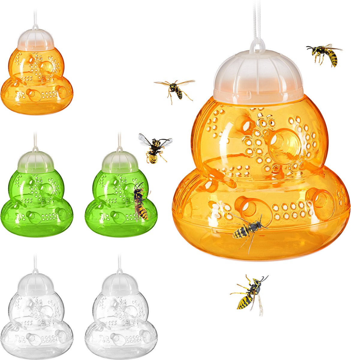 Relaxdays wespenval - set van 6 - wespenvanger tuin - zonder lokmiddel ...