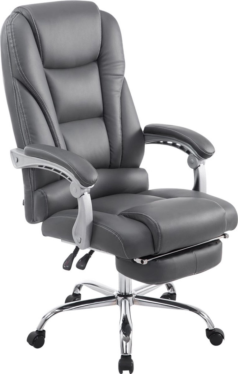 Bureaustoel Rocco - Grijs - Kunstleer - Ergonomische bureaustoel - Op ...