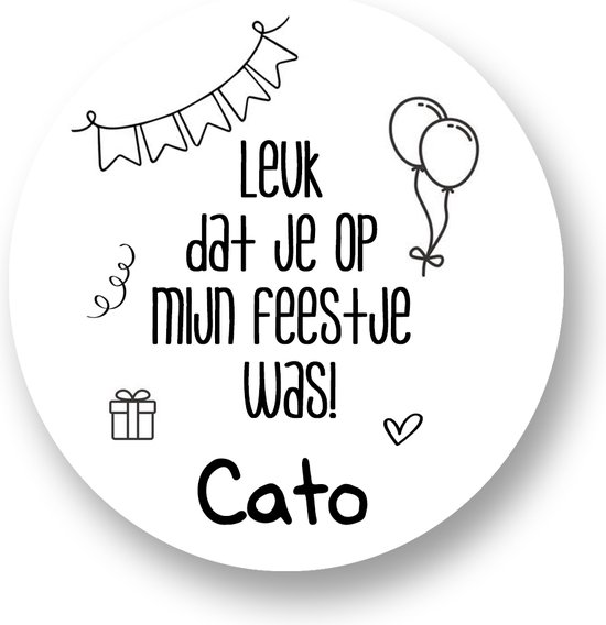 Traktatie Stickers Met Naam - Leuk Dat Je Op Mijn Feestje Was | bol