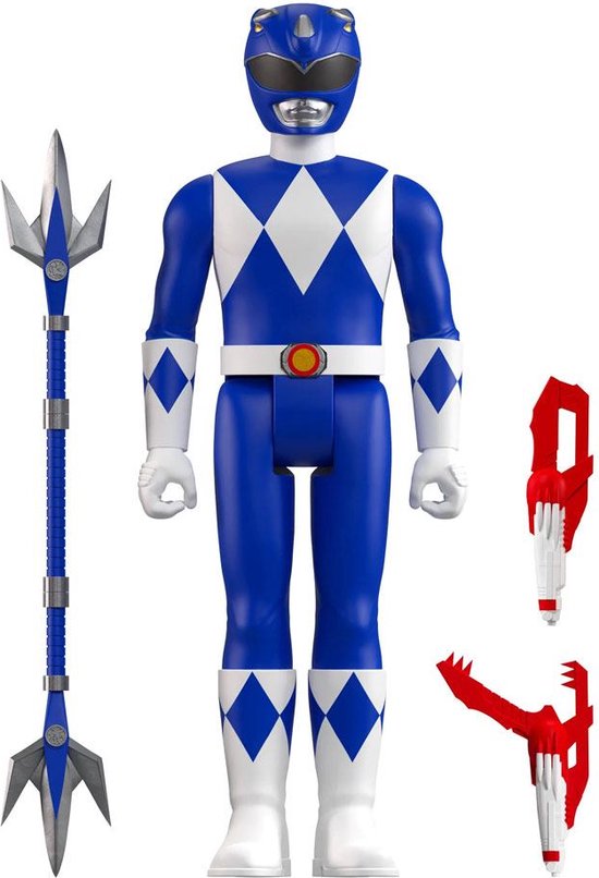 Mighty Morphin Power Rangers ReAction Action Figure Wave 3 Blue Ranger ...