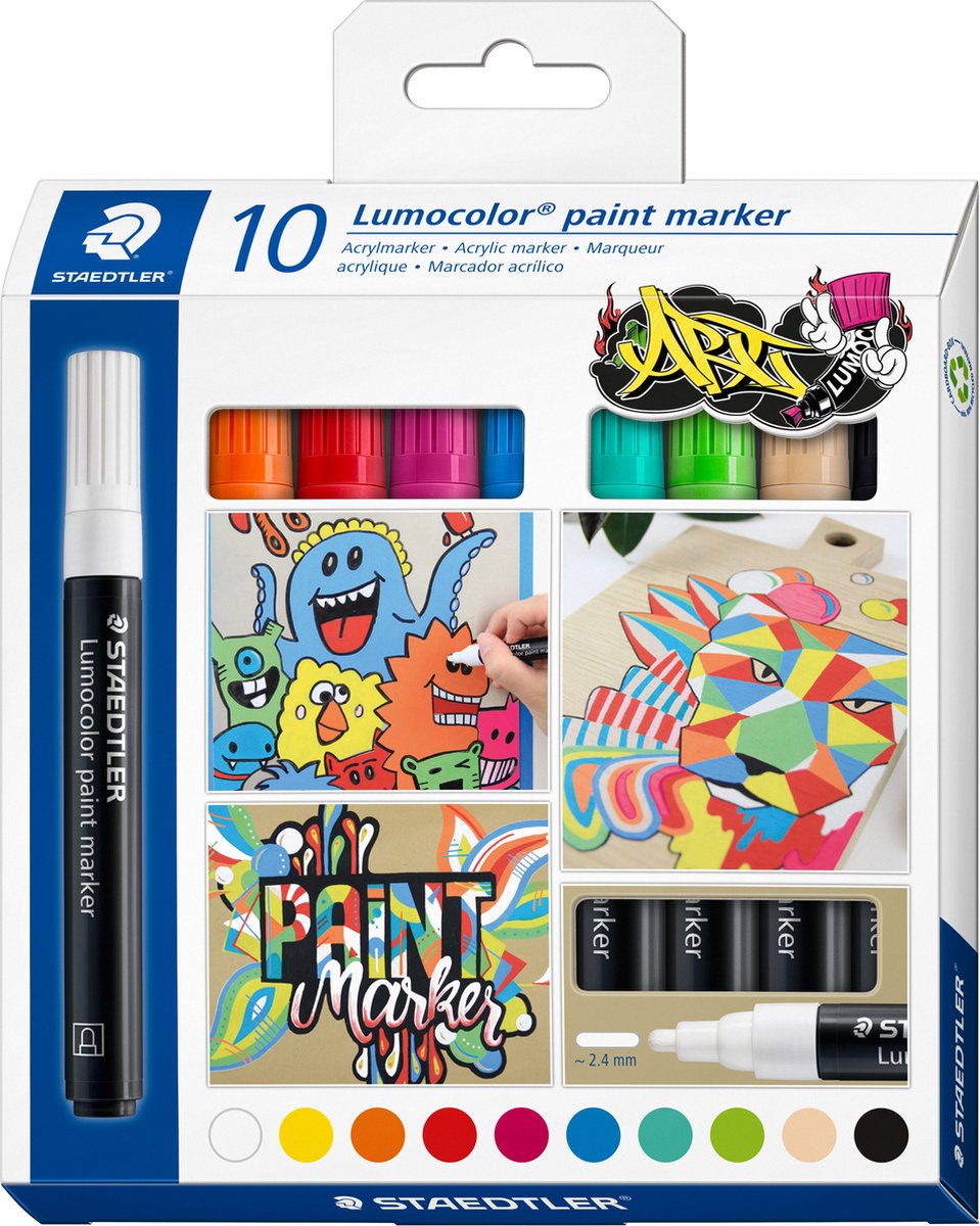STAEDTLER Lumocolor paint marker set 10 kleuren | bol.com