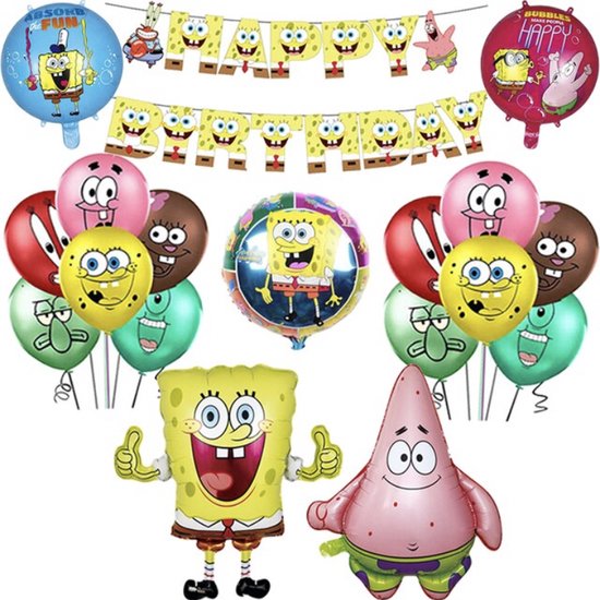 Spongebob Squarepants Verjaardag Versiering - Feestpakket - 18 stuks ...