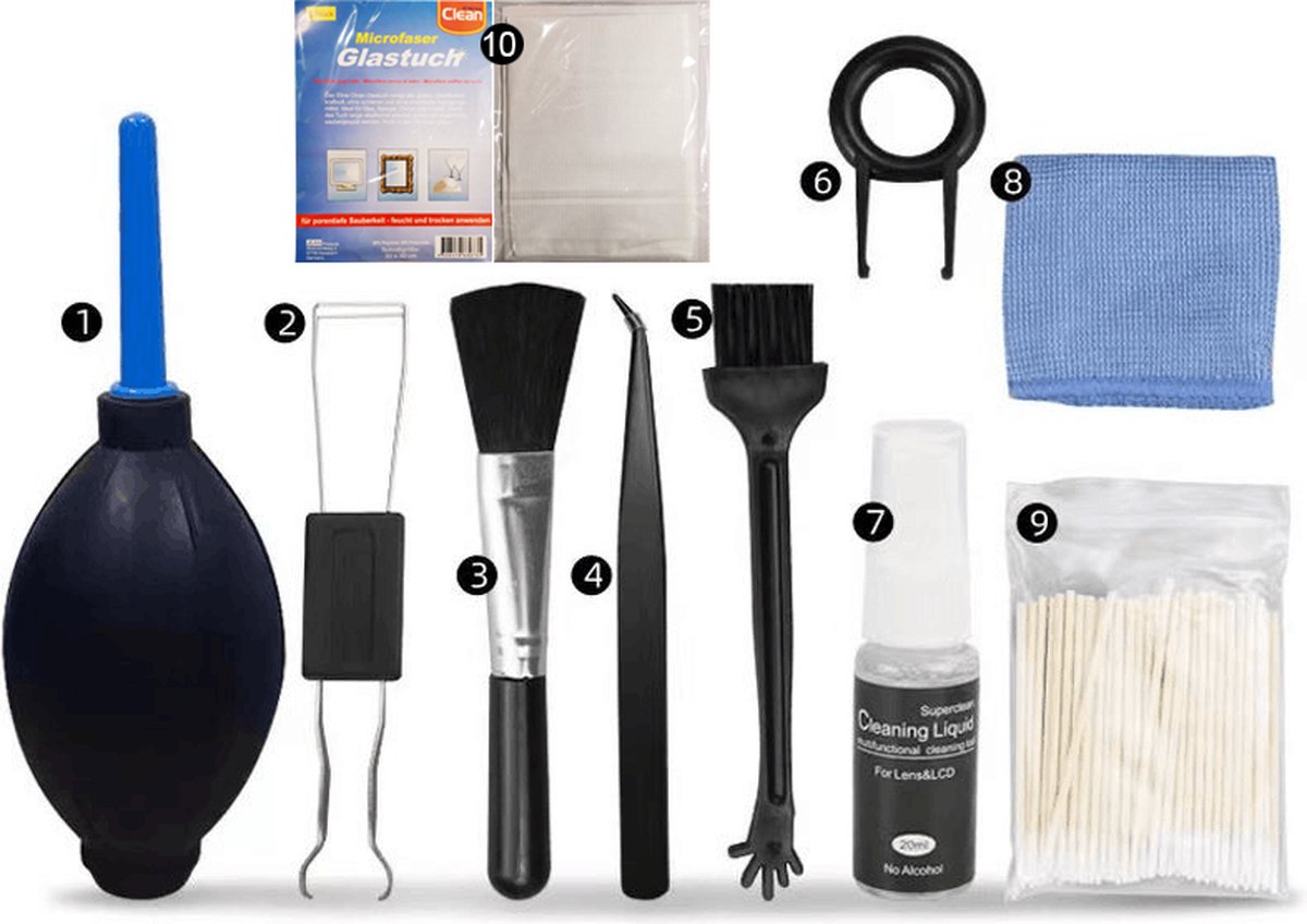 10 delige toetsenbord schoonmaakset -Laptopreinigingsset-oordoppen Cleaning Kit | bol.com