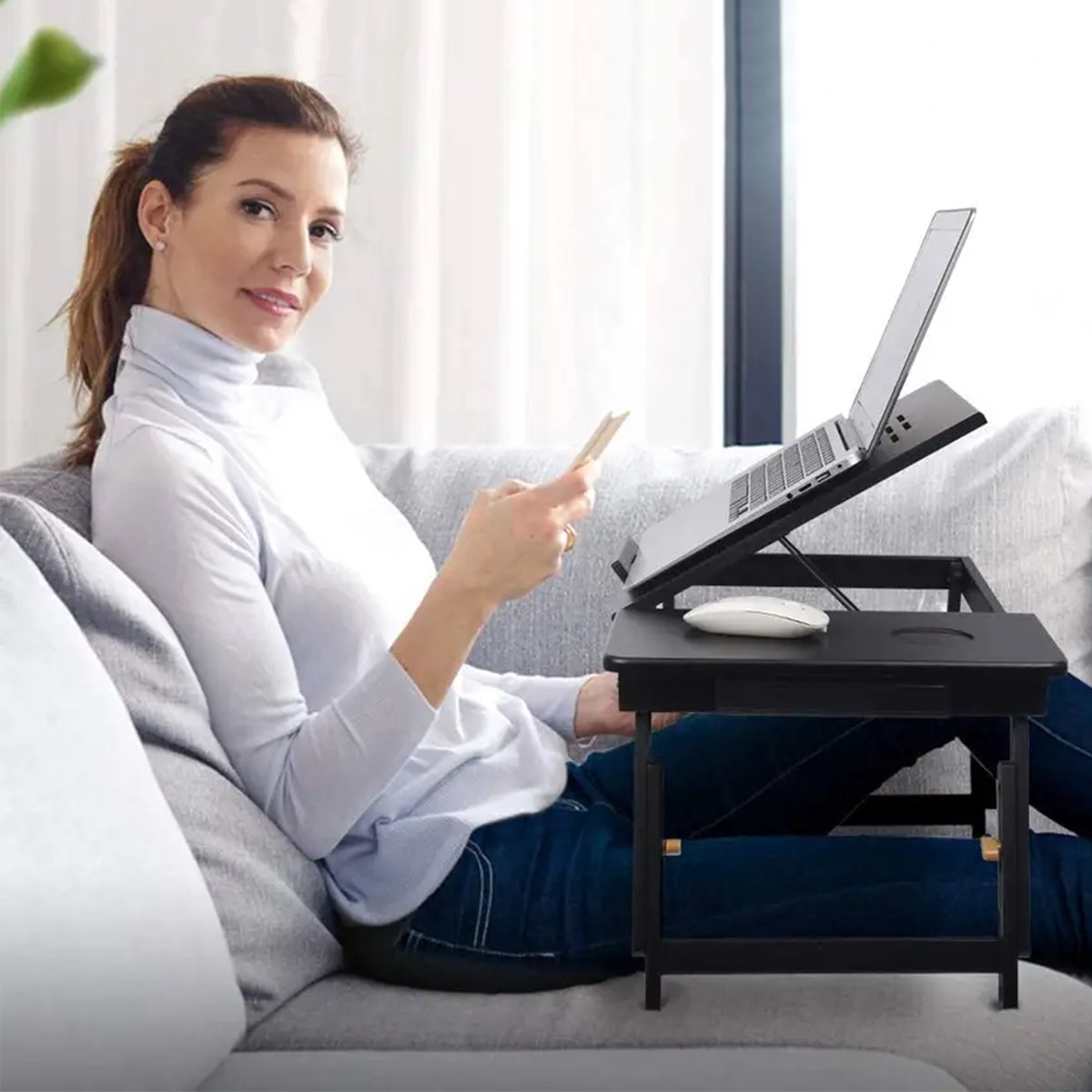 Verstelbare Bedtafel - Laptoptafel - Laptopverhoger - Banktafeltje ...