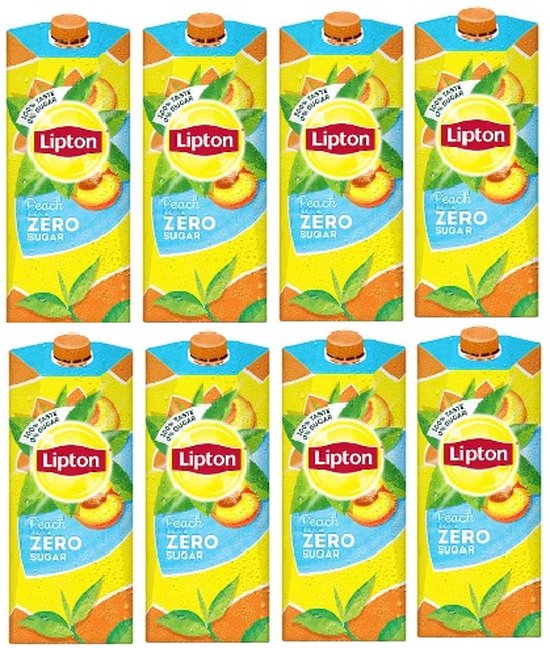 Lipton Ice tea peach zero carton 1,5 ltr per pak, doos 8 pakken | bol