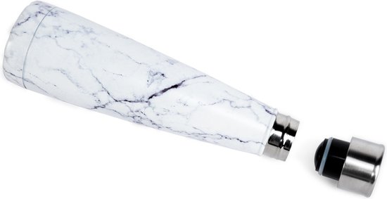 Termo Drinkfles - Marmer Wit/Aqua - Drinkfles - Thermosfles - RVS ...