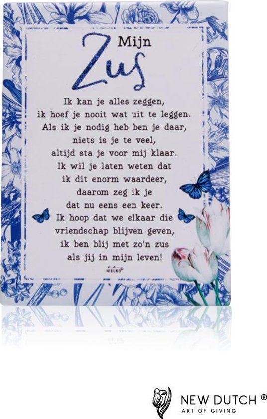 Gedichtentegel van rawa geschenken Wat ik je zeggen wil... Mijn Zus ...