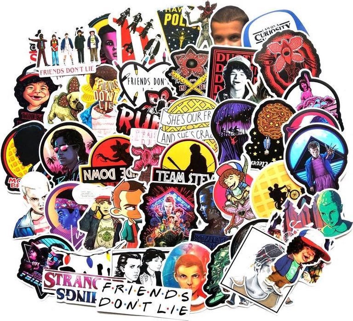 50 Stranger Things stickers - voor laptop, muur, deur etc. | bol.com