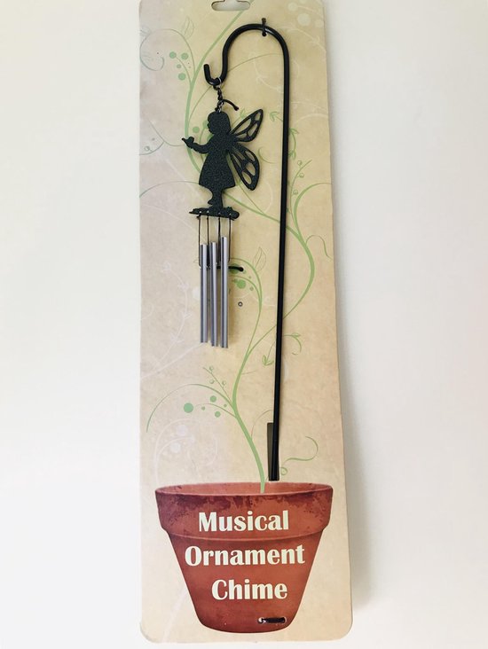 Carillon à vent Nature's Melody fée accrochée à un bâton de jardin ...