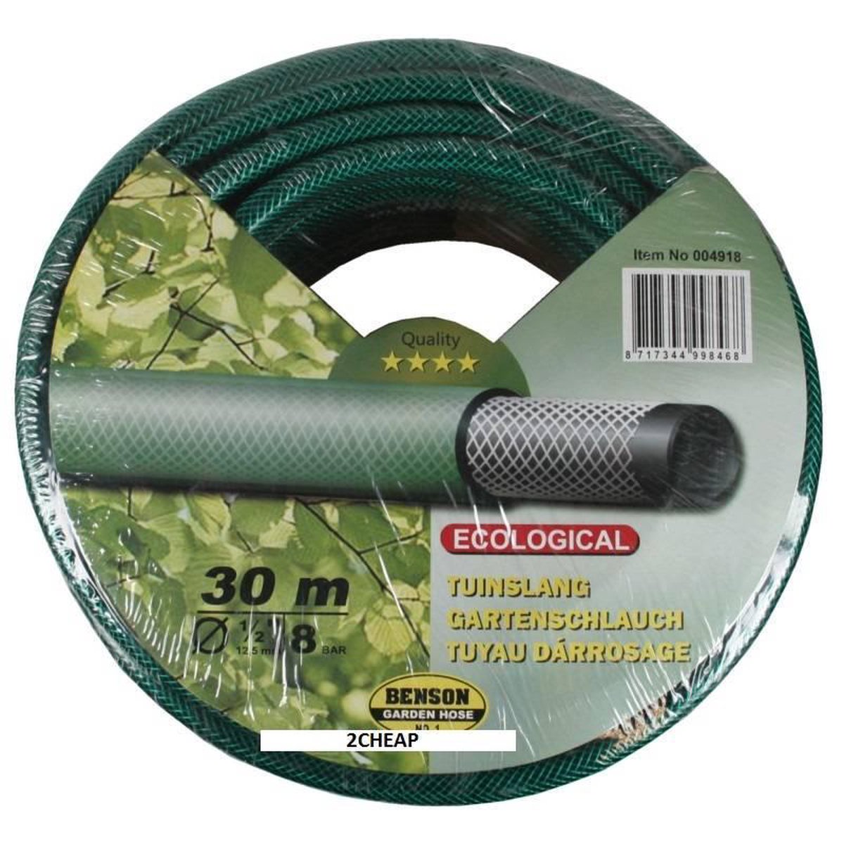 Tuinslang 1/2 " | 50 meter |groen | gewapend | heavy duty | bol.com