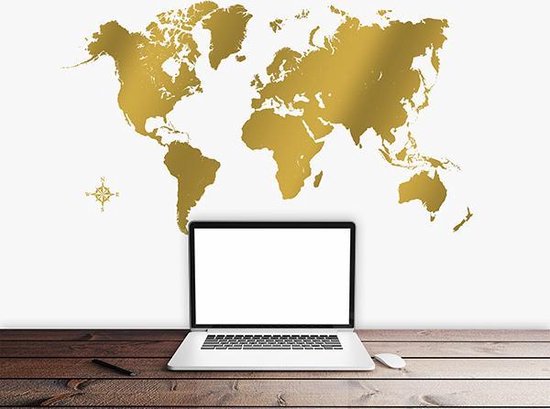 Crearreda - Wereldkaart Muursticker – Goud – 70 x 47 cm | bol.com Crearreda - Wereldkaart Muursticker – Goud – 70 x 47 cm | bol.com