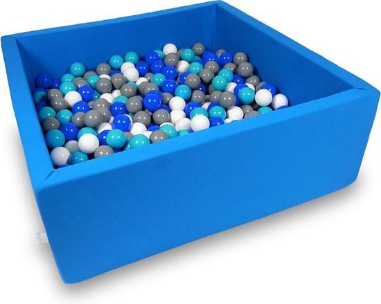 Ballenbak vierkant blauw - 600 ballen - 110 x 110 cm - ballenbad ...